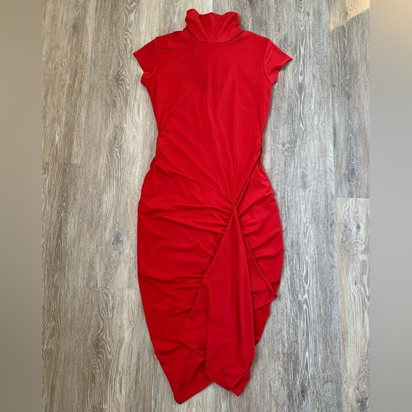 Body Central | Dresses | Body Central Classic Red Ruched Bodycon Dress ...